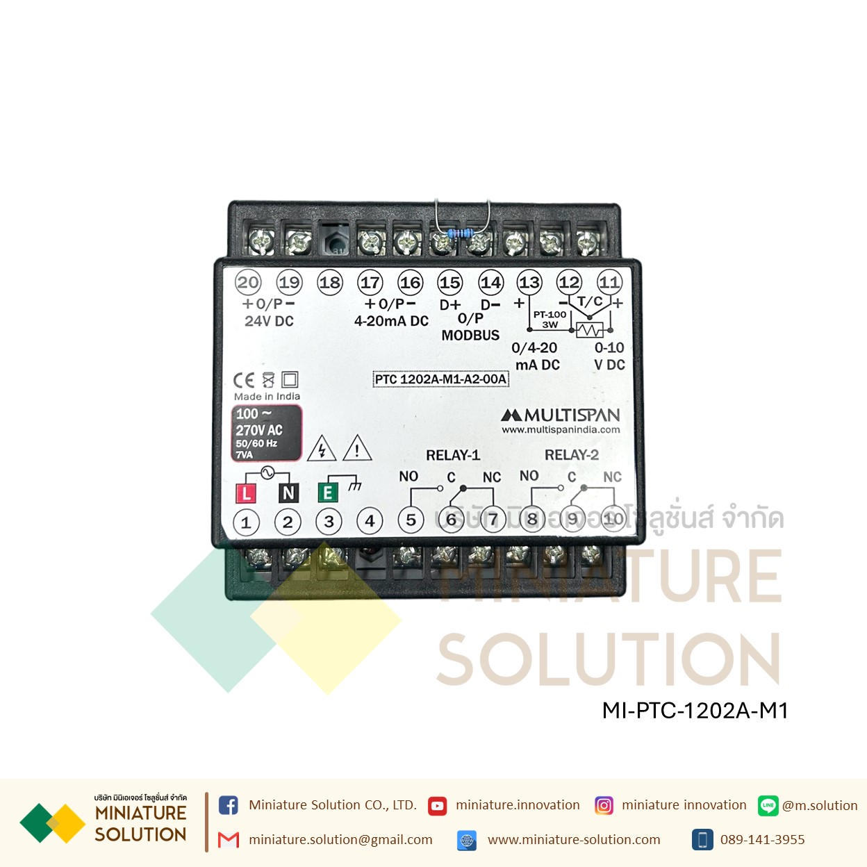 Multispan Universal input PID Controller With Analog Output &Modbus facility Input : J/K/PT-100/ ...